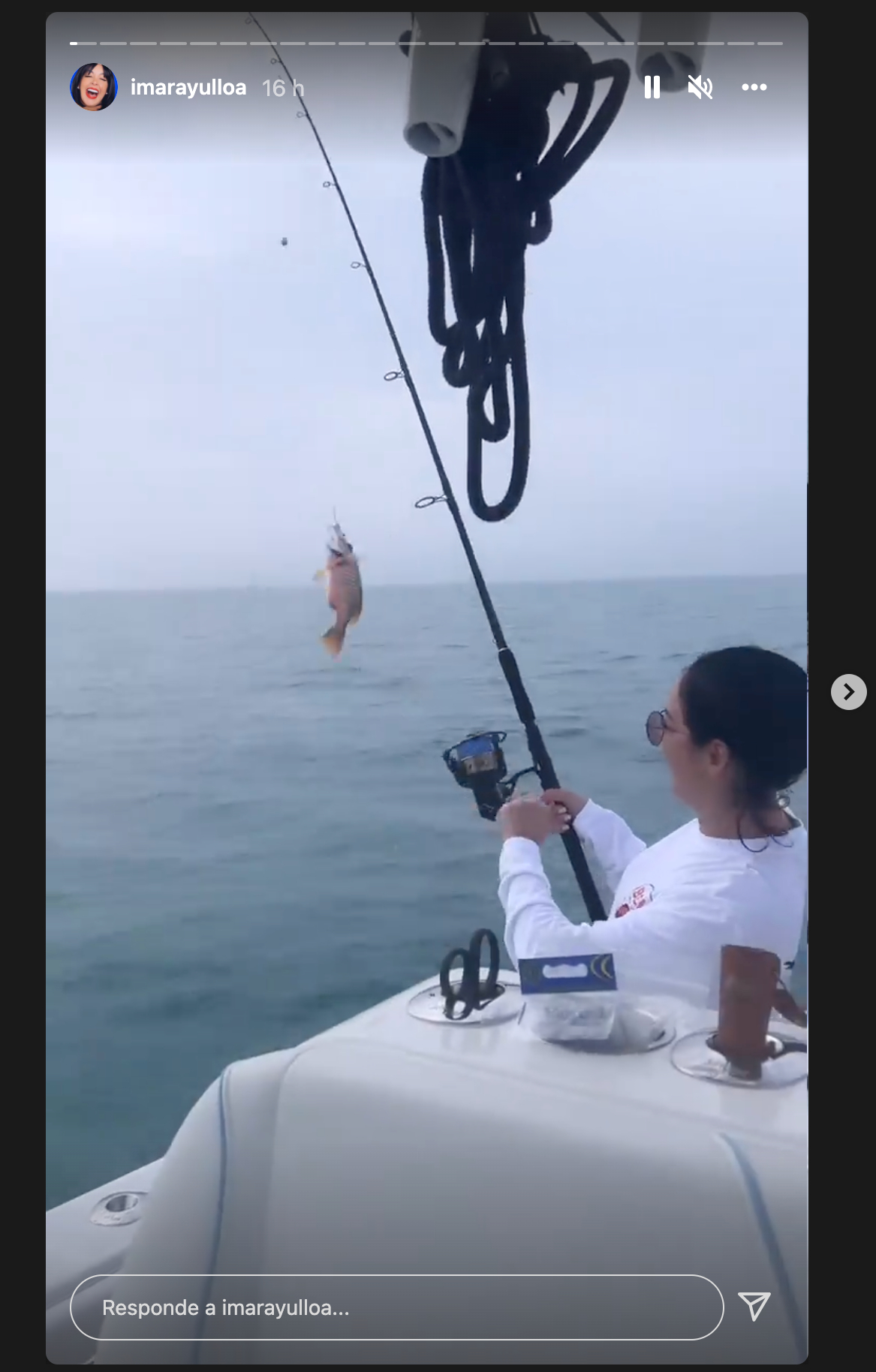 Imaray Ulloa de pesca con su nuevo amor