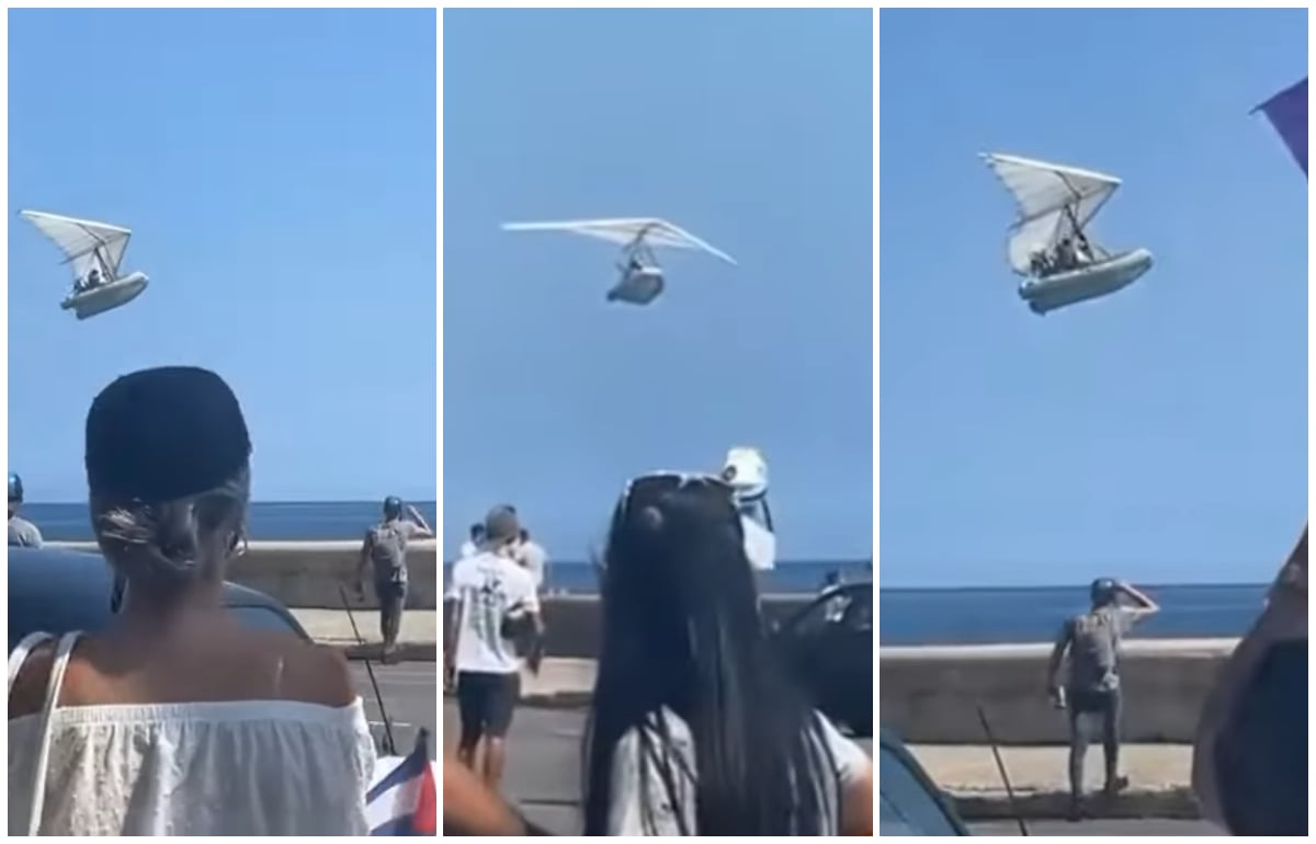 Esta es la “balsa voladora” que pasó frente al malecón de La Habana