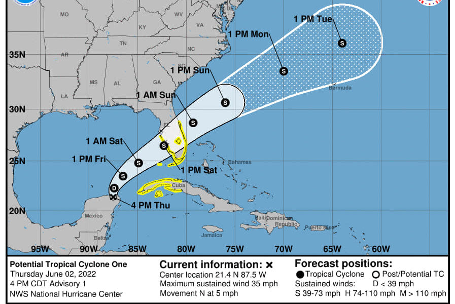 Centro Nacional de Huracanes emite primer aviso sobre la potencial ...