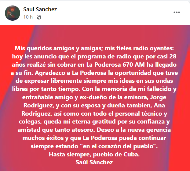 Ramón Saúl Sánchez pone fin su programa 'Desafío' en la radio La Poderosa