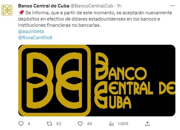 Bancos cubanos volverán a aceptar dólares en efectivo