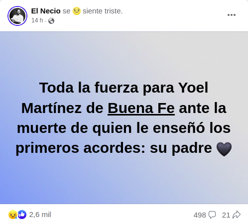 Fallece el padre de Yoel Martínez, integrante del dúo cubano Buena Fe