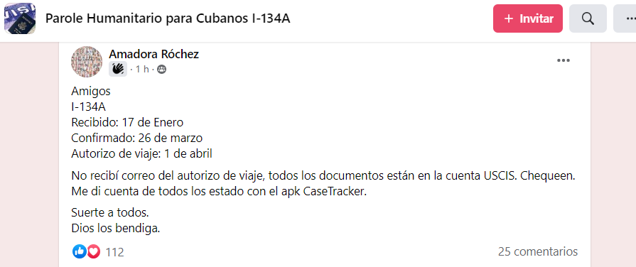 Cubana explica la cronología de su caso de parole donde nunca recibió correo de autorizo de viaje