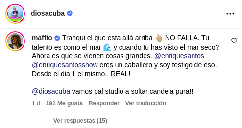 Maffio se solidariza con La Diosa y la invita a una colaboración musical