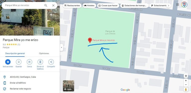 Cambian en Google Maps el nombre de un parque a “Mira Yo Me Erizo”