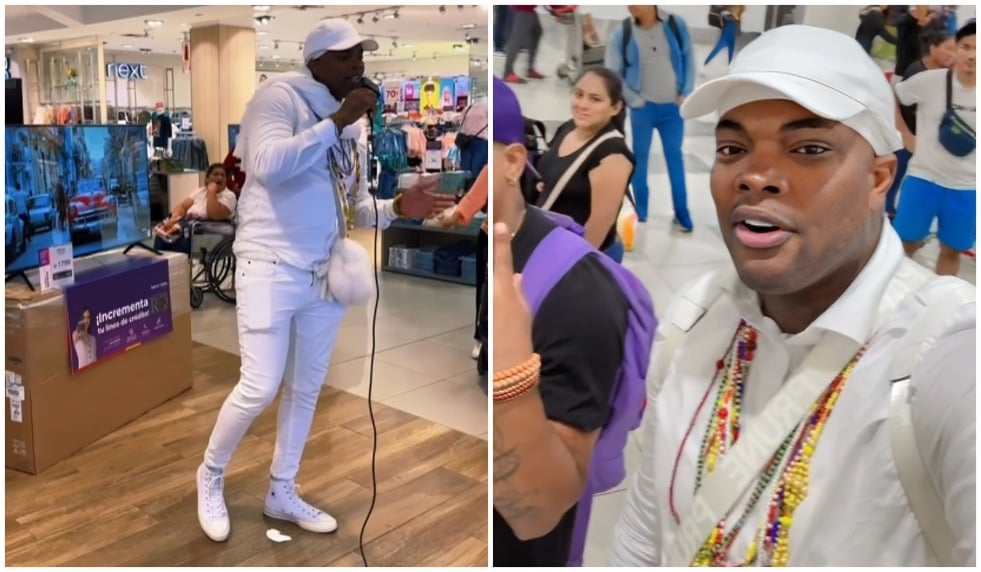 Norlam sorprende cantando en un centro comercial