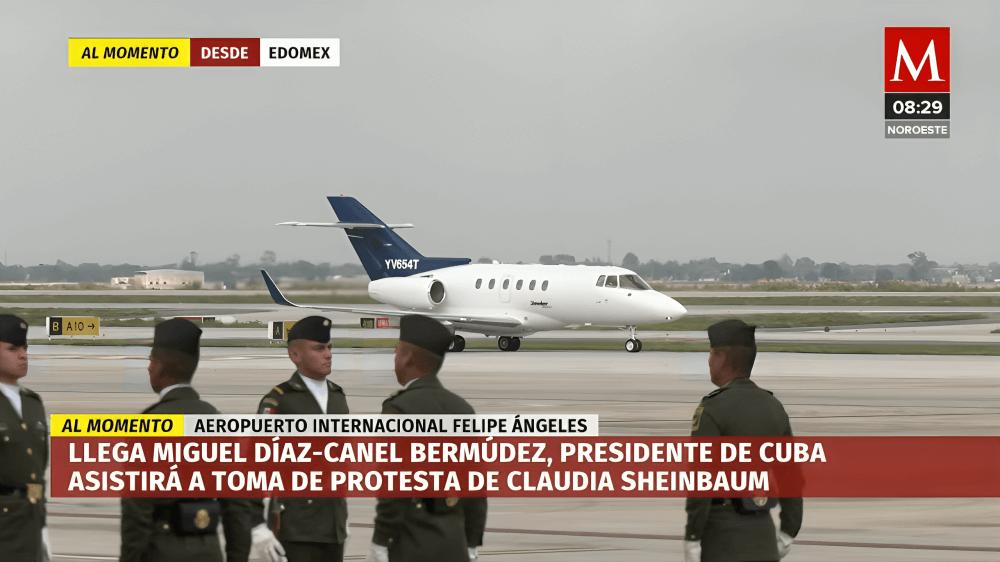 Díaz-Canel y Lis Cuesta aterrizan en México a bordo de un avión fabricado en EEUU