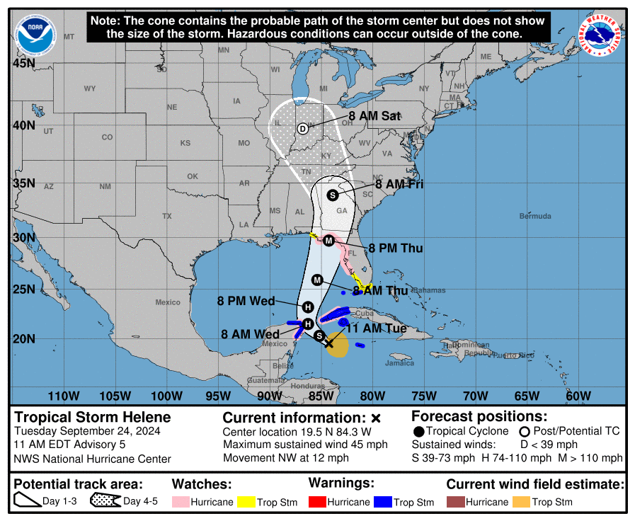 La tormenta tropical Helene se forma en el noroeste del mar Caribe