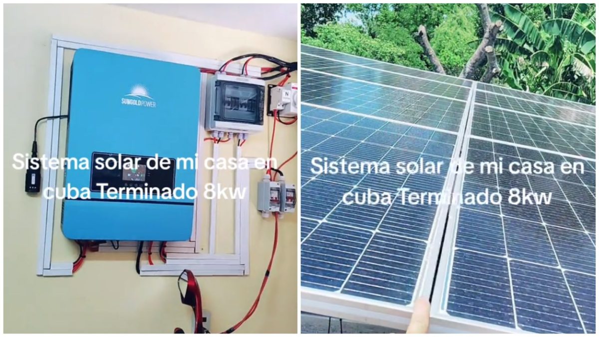 Cubano mantiene su hogar funcionando con paneles solares durante un apagón