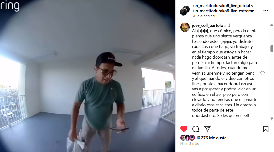 Humorista cubano José Coll es grabado haciendo entregas en Miami