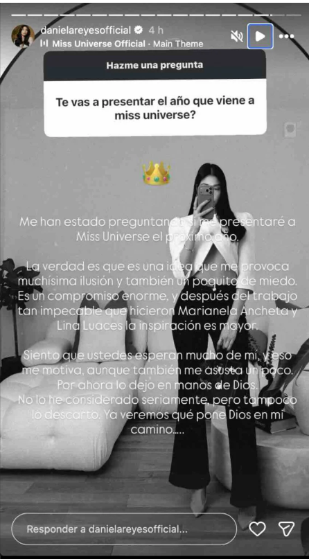 Daniela Reyes sorprende al responder si aceptará ser Miss Universo Cuba
